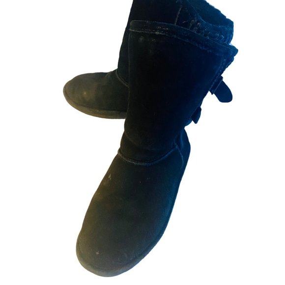 BearPaw | Shoes | Bear Paw Black Suede Knit Upper Wool Blend Lining ...